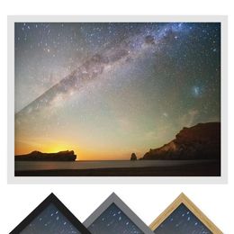 Natur & Landschaft Bild mit Rahmen Sternenhimmel &uuml;ber dem Meer