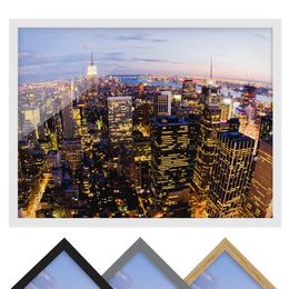 Architektur & Skyline Bild mit Rahmen New York Skyline bei Nacht