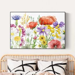 Akustik-Wechselbild Aquarellierte Blumen