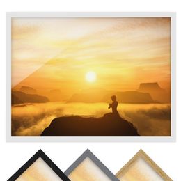 Spirituelles Bild mit Rahmen Yoga Meditation