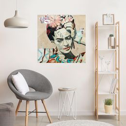 Glasbild Kunstdruck Frida Kahlo - Collage No.1