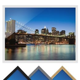 Architektur & Skyline Bild mit Rahmen Brooklyn Br&uuml;cke in New York