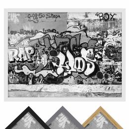 Schwarz-Wei&szlig; Bild mit Rahmen Graffiti Art