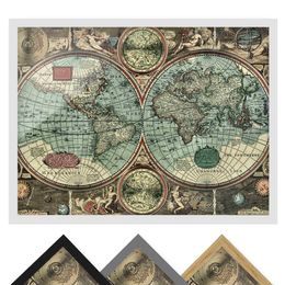 Weltkarte Bild mit Rahmen Die alte Welt