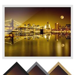 Architektur & Skyline Bild mit Rahmen Goldenes New York