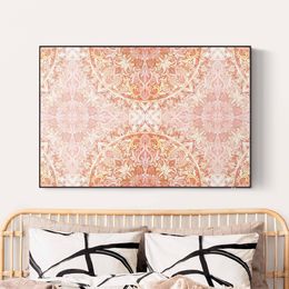 Akustik-Wechselbild Mandala Aquarell Ornament orange