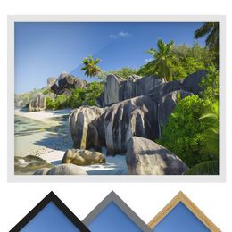 Natur & Landschaft Bild mit Rahmen Traumstrand Seychellen
