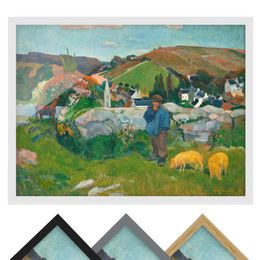 Kunstdruck mit Rahmen Paul Gauguin - Der Schweinehirt