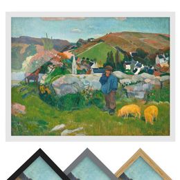 Kunstdruck mit Rahmen Paul Gauguin - Der Schweinehirt