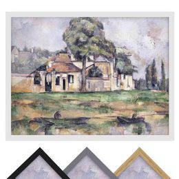 Kunstdruck mit Rahmen Paul C&eacute;zanne - Ufer der Marne