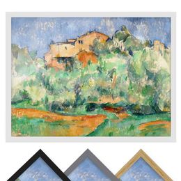 Kunstdruck mit Rahmen Paul C&eacute;zanne - Haus auf Anh&ouml;he