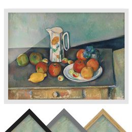 Kunstdruck mit Rahmen Paul C&eacute;zanne - Stillleben Milchkrug