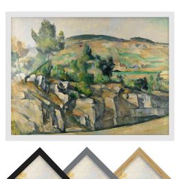 Kunstdruck mit Rahmen Paul C&eacute;zanne - H&uuml;gelige Landschaft