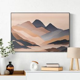 Akustik-Wechselbild Grafische Landschaft in Braun