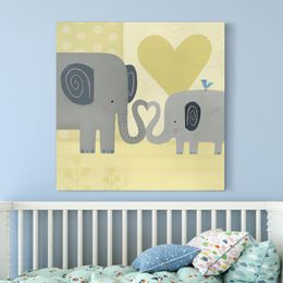 Leinwandbild Kinderzimmer Mama und ich - Elefanten