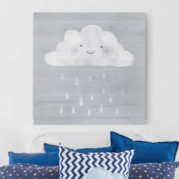 Leinwandbild Kinderzimmer Wolke mit silbernen Regentropfen