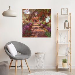 Glasbild Claude Monet - Weg in Monets Garten in Giverny