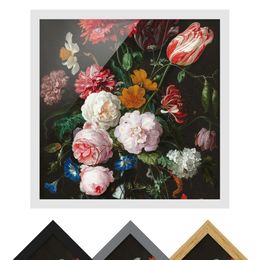 Bilderwelten Bild mit Rahmen - Quadrat Jan Davidsz de Heem - Stillleben mit Blumen in einer Glasvase