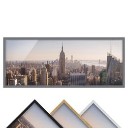 Bilderwelten Bild mit Rahmen - Panorama Blick vom Top of the Rock