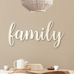 Bilderwelten Wanddeko Holz Family Handlettering