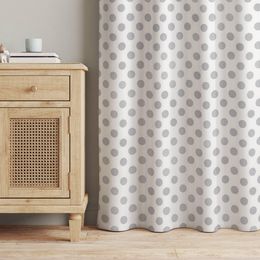 Bilderwelten Vorhang Punkte Grau auf Weiß - blickdichte Gardine Illustration Muster Kinderzimmer Baby Babyzimmer Mädchen Mädchenzimmer Jungen Jungenzimmer Grau