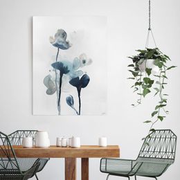 Bilderwelten Leinwandbild Abstrakte Malerei Mitternachtsbl&uuml;ten III - Leinwanddruck Hochformat - Wandbild S-XXL modernes Bild auf Leinwand Wohnzimmer