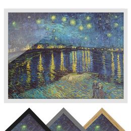 Bild mit Rahmen Vincent van Gogh - Sternennacht &uuml;ber der Rh&ocirc;ne