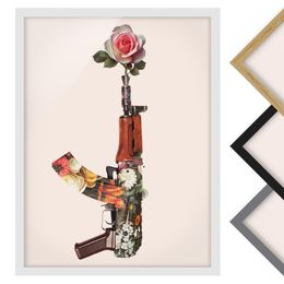 Bild mit Rahmen Waffe mit Rose