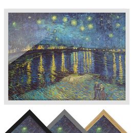 Bild mit Rahmen Vincent van Gogh - Sternennacht &uuml;ber der Rh&ocirc;ne