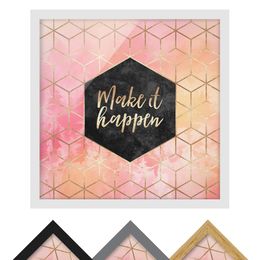 Bild mit Rahmen Make It Happen Geometrie Pastell
