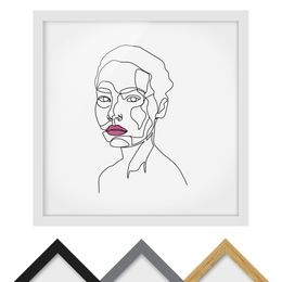 Bild mit Rahmen Portrait Frau Line Art