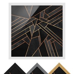 Bild mit Rahmen Schwarze Dreiecke Gold