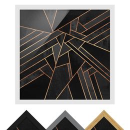 Bild mit Rahmen Schwarze Dreiecke Gold