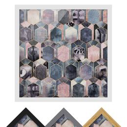 Bild mit Rahmen Art Deco Marmor Gold