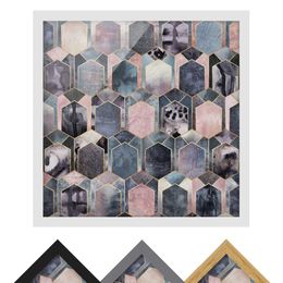 Bild mit Rahmen Art Deco Marmor Gold