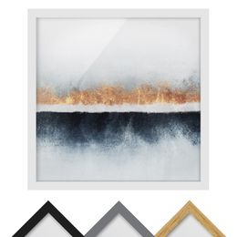 Bild mit Rahmen Goldener Horizont Aquarell