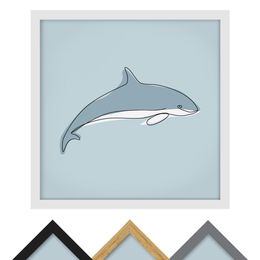 Bild mit Rahmen Delfin Line Art