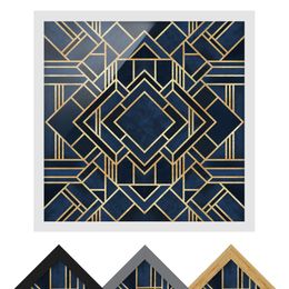 Bild mit Rahmen Art Deco Gold