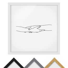 Bild mit Rahmen Freundschaftliche H&auml;nde Line Art