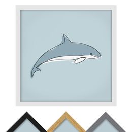 Bild mit Rahmen Delfin Line Art