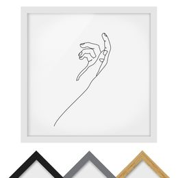Bild mit Rahmen Fragende Hand Line Art