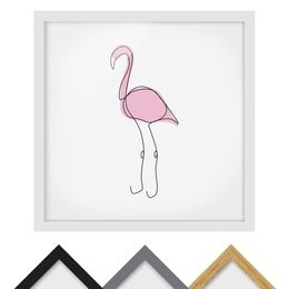 Bild mit Rahmen Flamingo Line Art