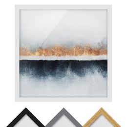Bild mit Rahmen Goldener Horizont Aquarell