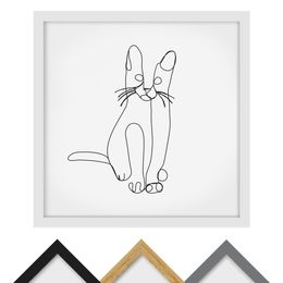 Bild mit Rahmen Katze Line Art