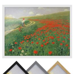 Bild mit Rahmen P&aacute;l Szinyei-Merse - Sommerlandschaft mit bl&uuml;hendem Mohn