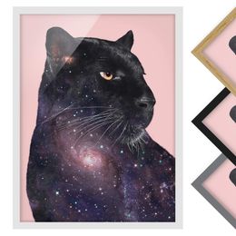 Bild mit Rahmen Panther mit Galaxie