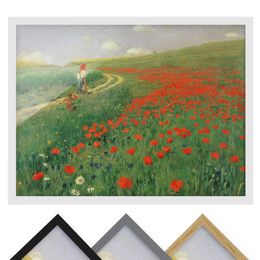 Bild mit Rahmen P&aacute;l Szinyei-Merse - Sommerlandschaft mit bl&uuml;hendem Mohn