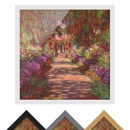 Bild mit Rahmen Claude Monet - Weg in Monets Garten in Giverny