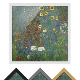 Gerahmtes Bild Gustav Klimt - Garten Sonnenblumen