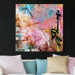Leinwandbild Sixth Avenue New York Collage